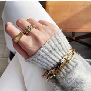 Jewelry | Gold Rectangular Link Chain Bracelet | Poshmark